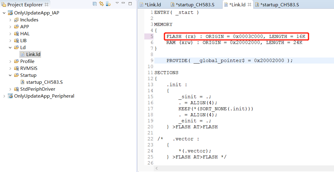 CH573 CH582 OTA例程讲解二(方式二：使用固定库+扩大APP程序空间) | α-LIB