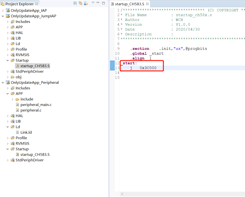 CH573 CH582 OTA例程讲解二(方式二：使用固定库+扩大APP程序空间) | α-LIB